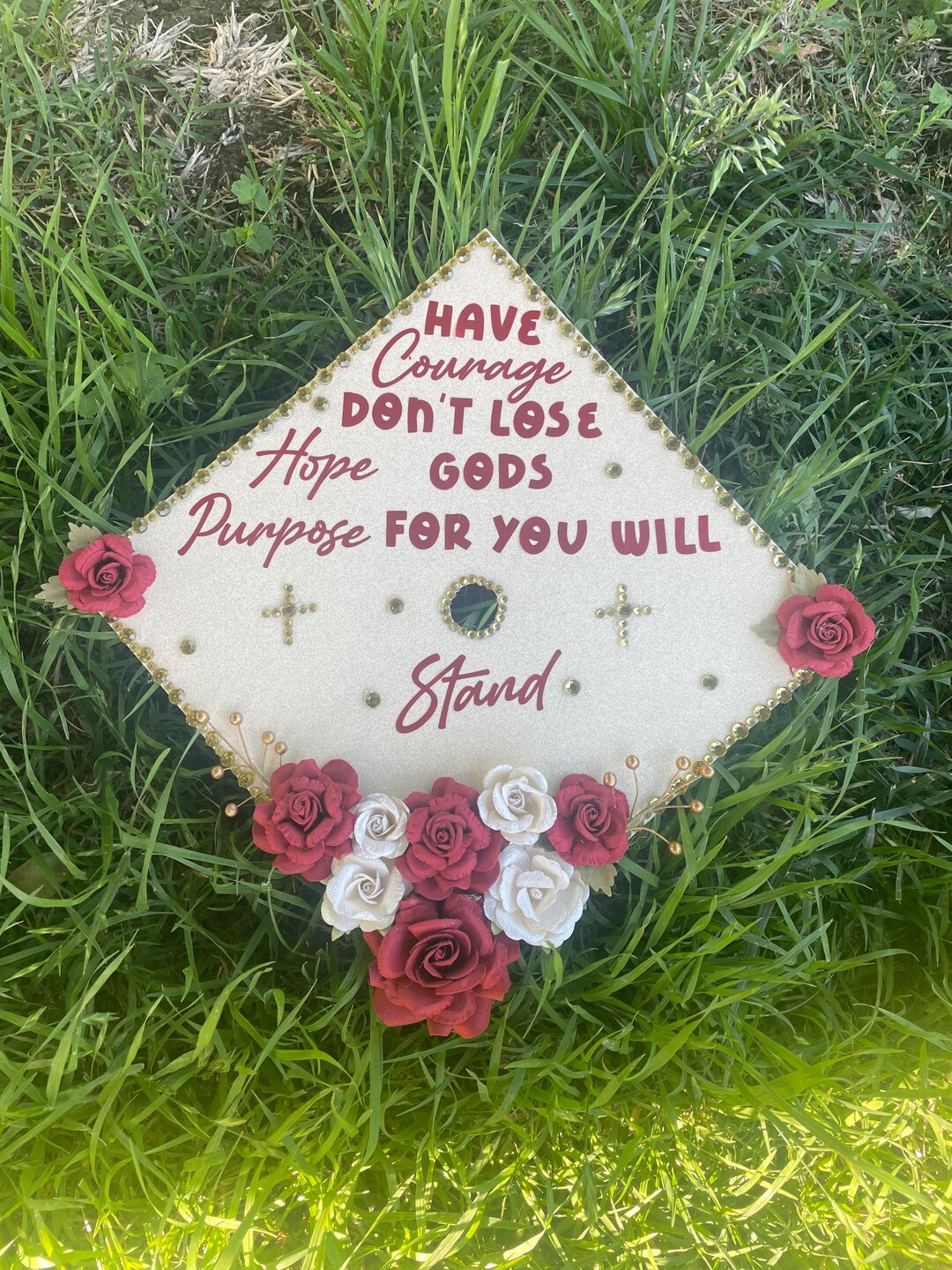 Personalized Graduation Cap Topper, “have Courage Don’t Lose Hope Gods ...