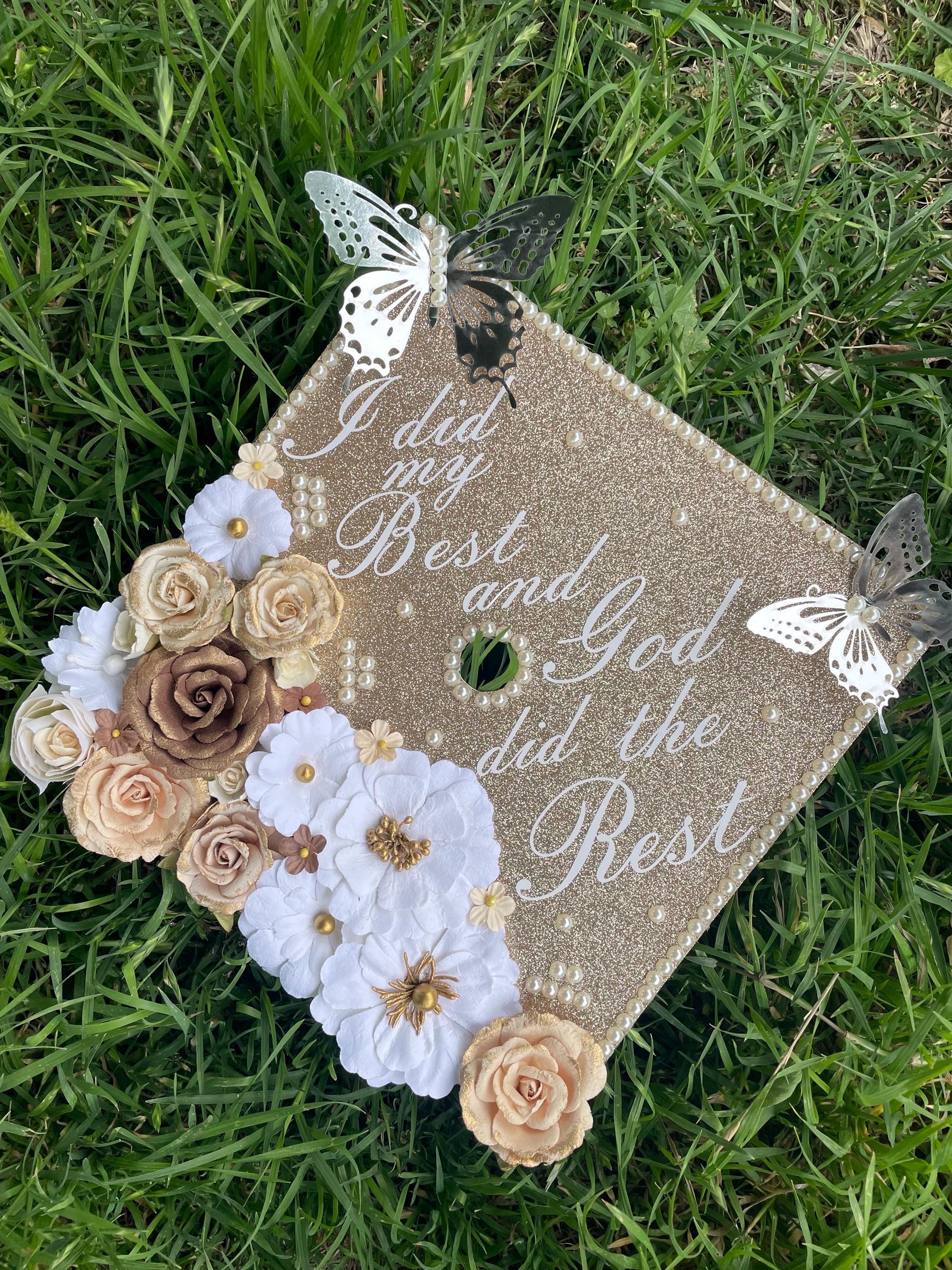 Personalized Graduation Cap Topper, “I Did My Best, and God Did the ...