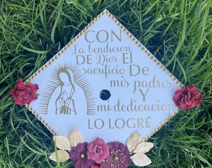La Virgen Graduation Cap “ Con La Bendicion De Dios” Virgin Mary ...
