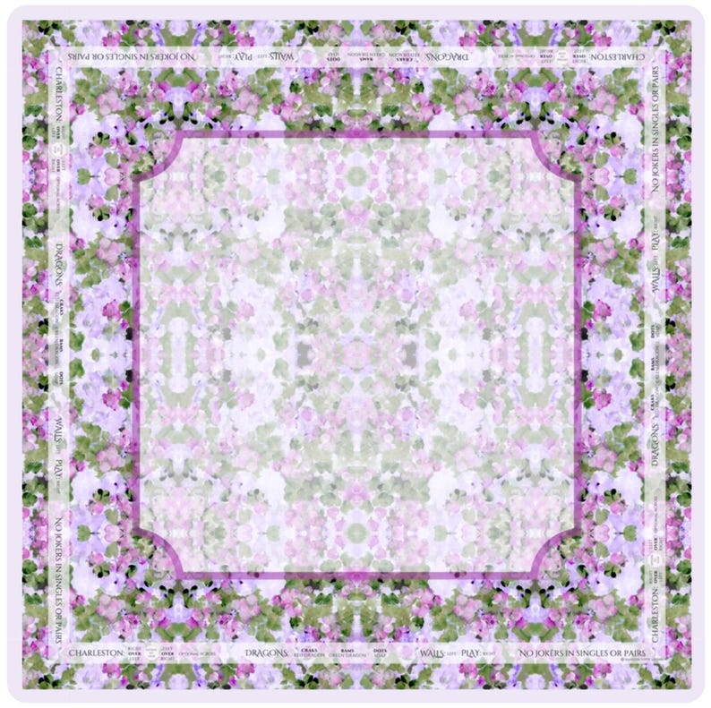 READY TO SHIP! Serenity Mahjong Mat, Floral, Purple Pink Mahjong Mat ...