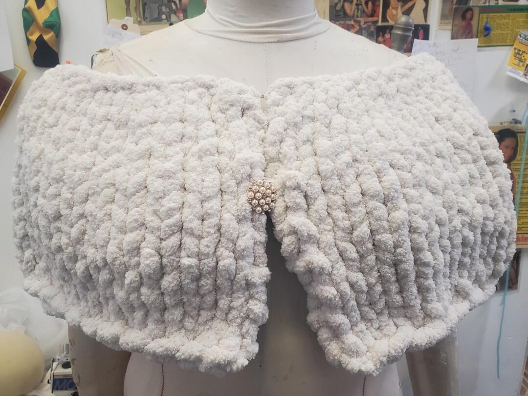 Chenille Chunky Knit Stole Wrap - Etsy