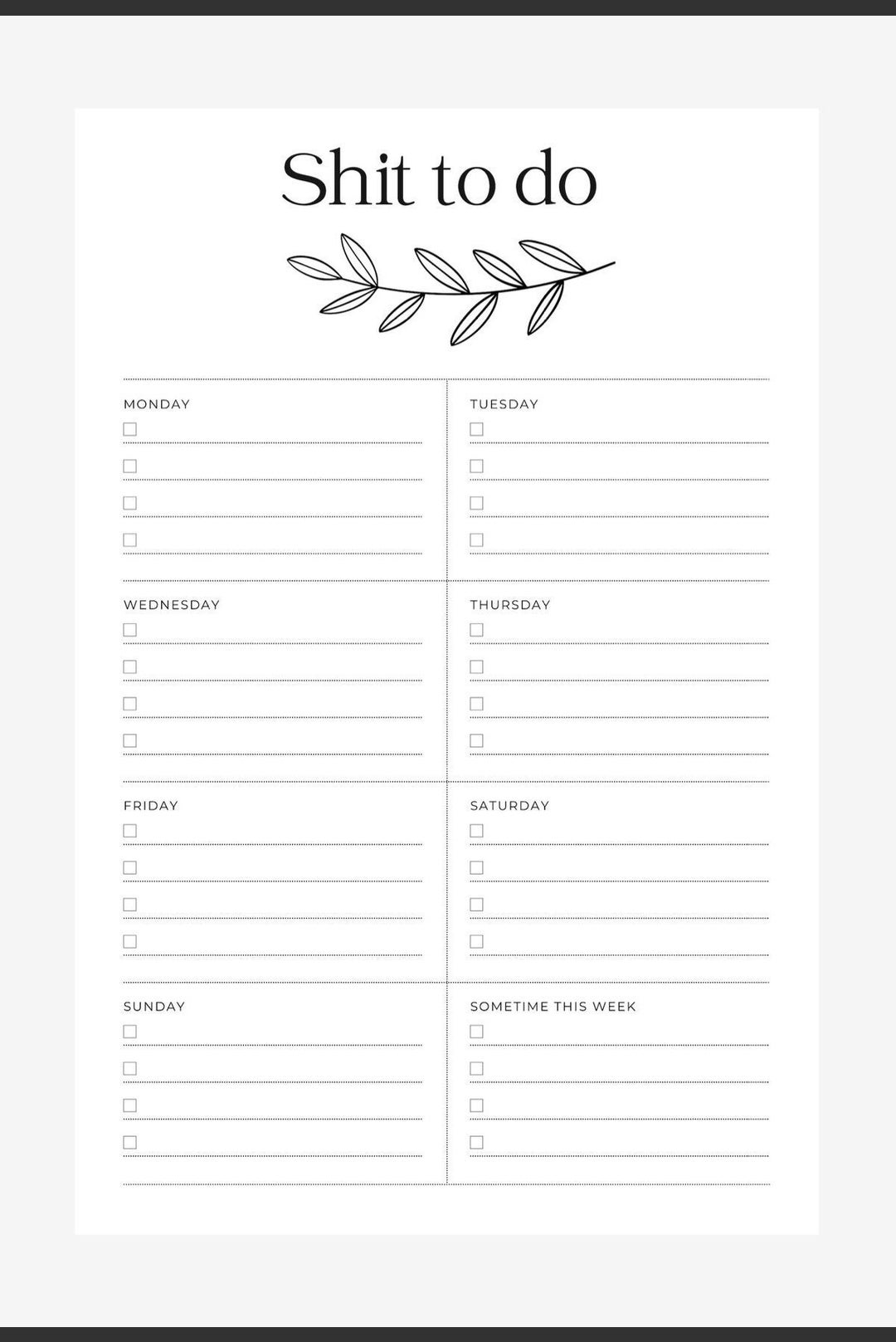 To Do List Download Etsy