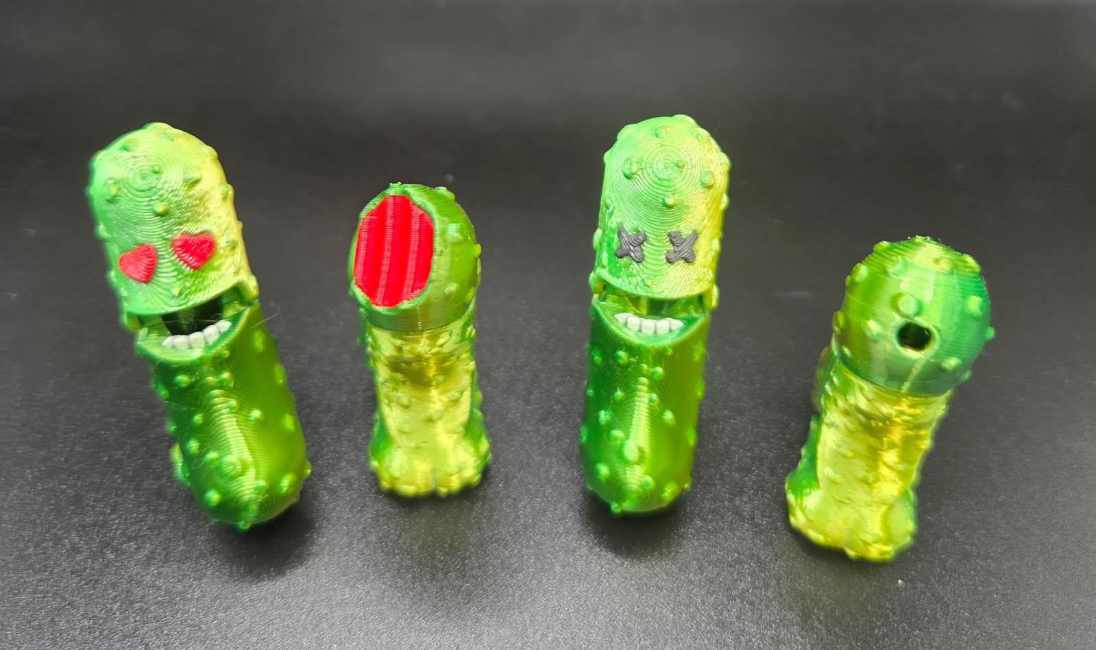 Pickle Tickles the Pickle 3D Printed Articulated Keychain Fidget Toy ...