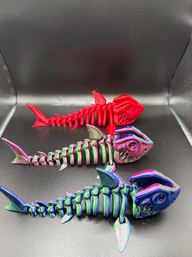 3D Printed Articulated Shark Skeleton - Shark - Desk Toy - Etsy