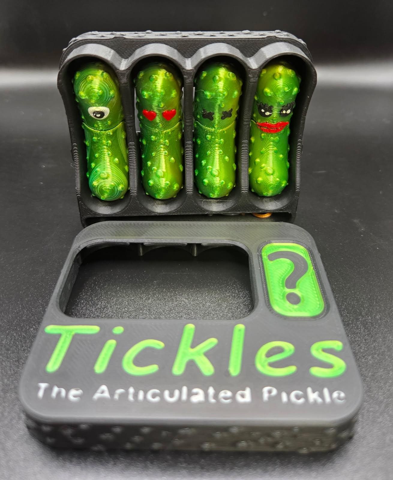 Pickle Tickles the Pickle 3D Printed Articulated Keychain Fidget Toy Ornament Pickles - Etsy