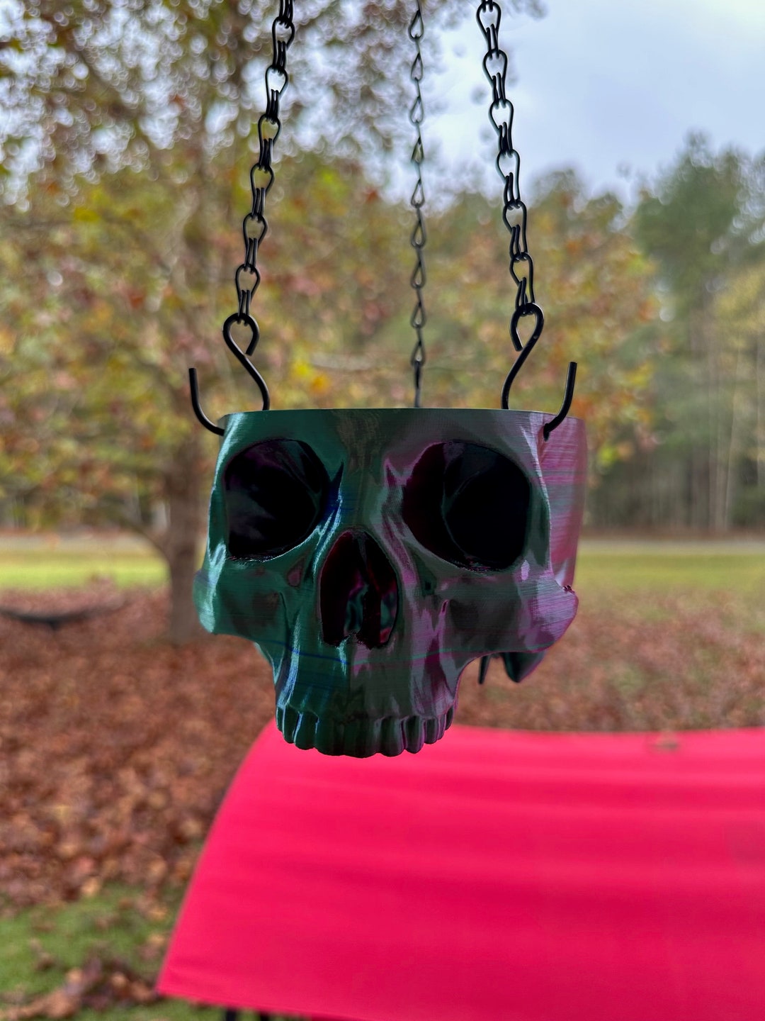 Hanging Skull Planter With Chains - Etsy