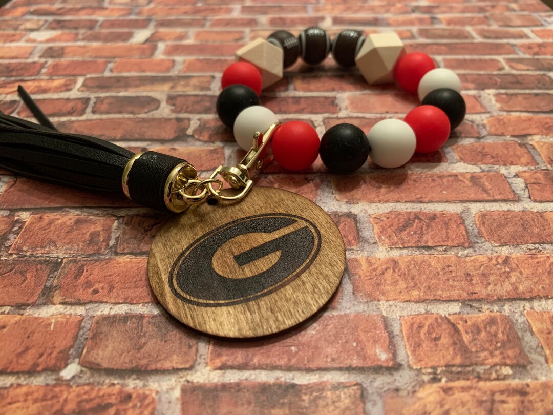 Red and Black Football, Keychain, Wristlet - Etsy