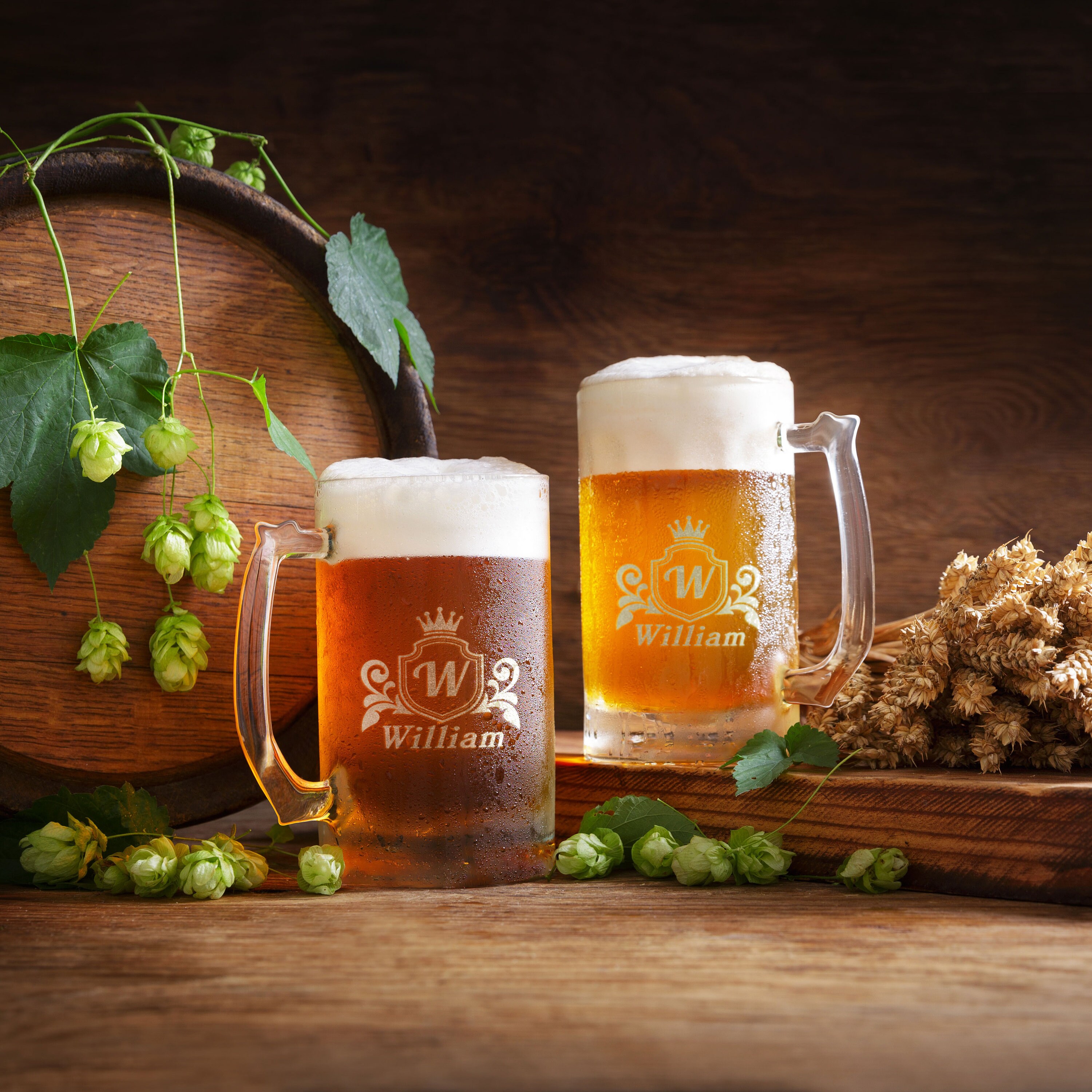 Personalized Beer Mug Engraved Glass Mug 16 Oz Beer Glass Custom Beer ...