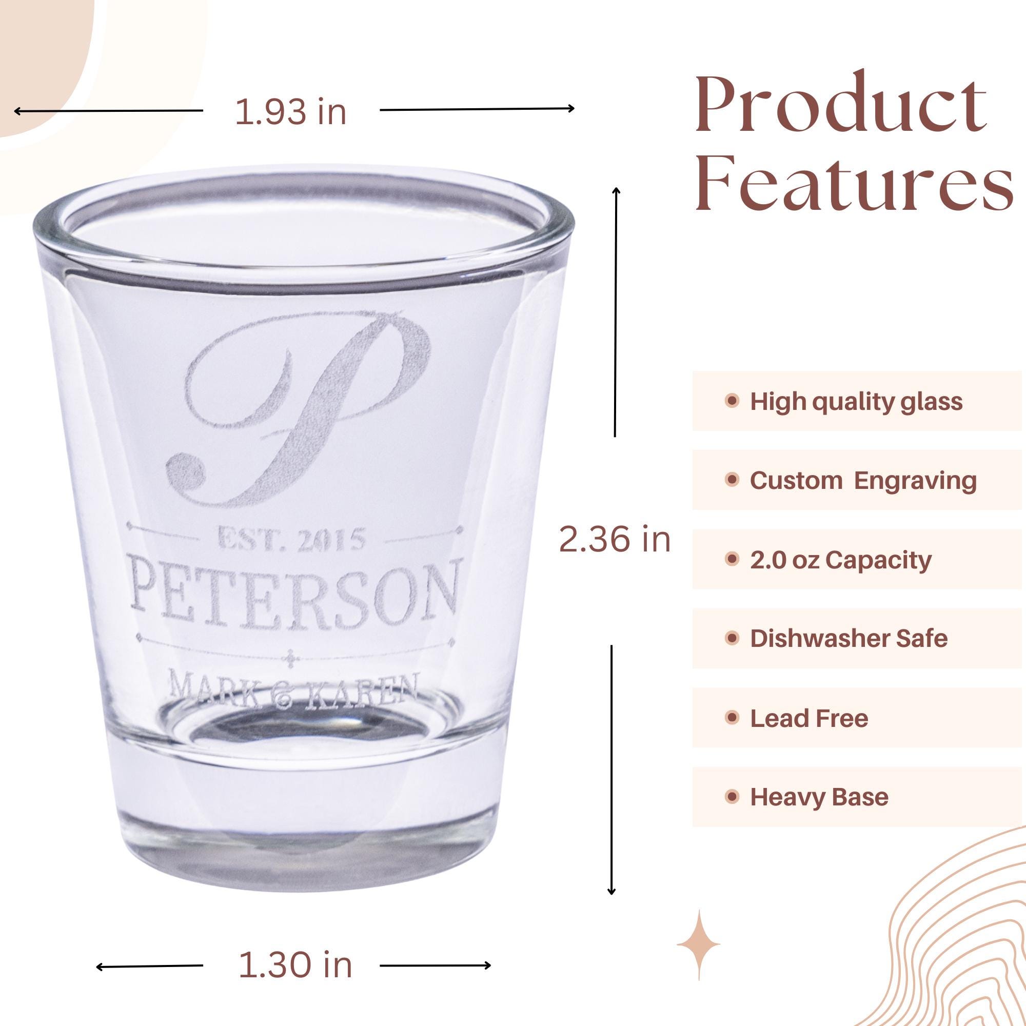 Personalized Shot Glass Set of 2 – Custom Engraved 2oz Shot Glasses ...