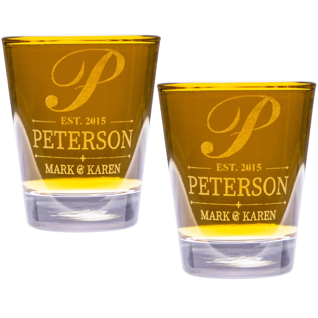 Personalized Shot Glasses Set 1.5 Oz Shot Glass Set of 2 - Etsy