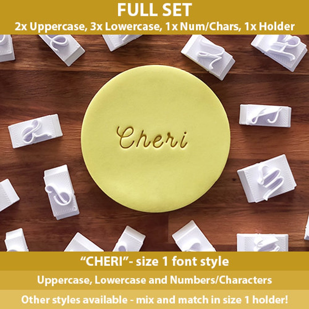 FULL SET Cheri Font Alphabet / Letter / Number / Character Sets Size 1 ...