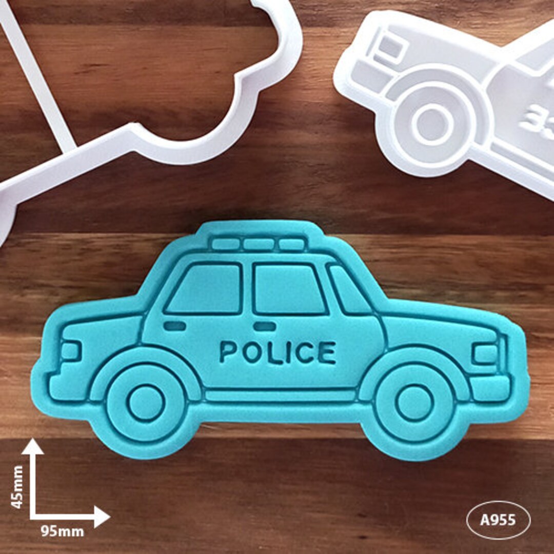 Police Car Cookie Cutter and Fondant Stamp Set - Etsy Australia