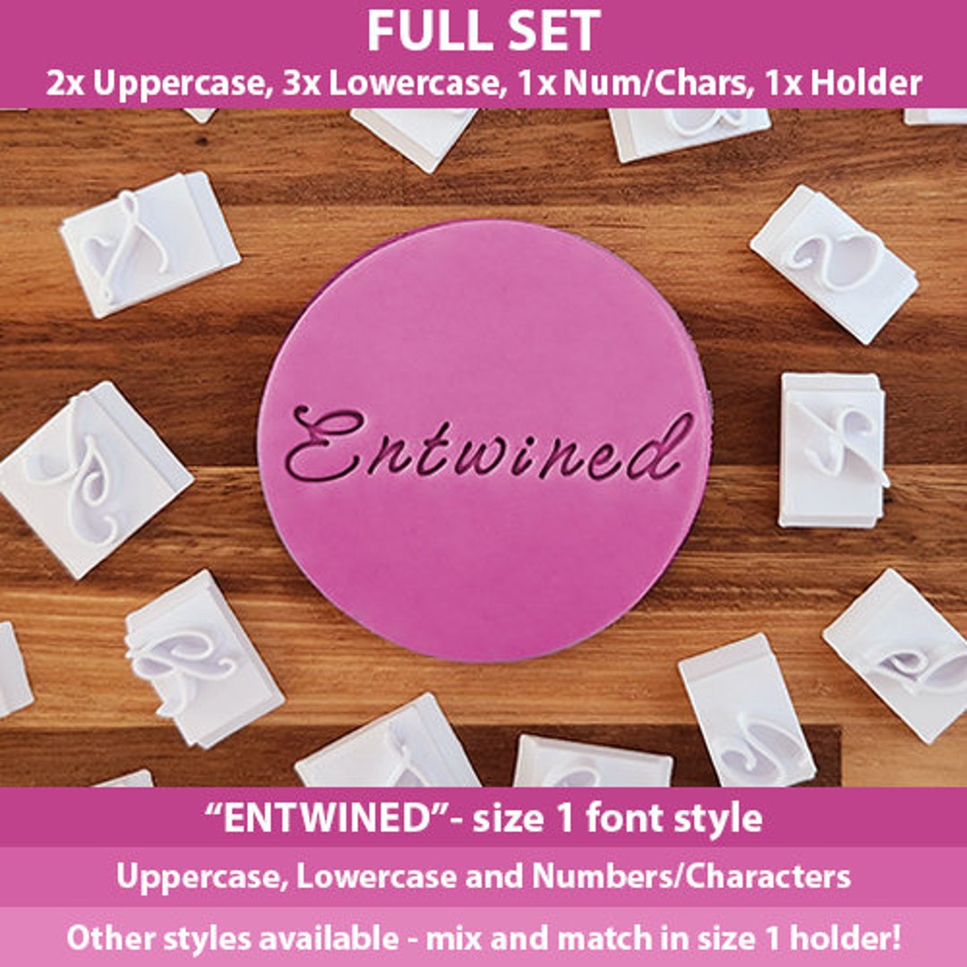 FULL SET Entwined Font Alphabet / Letter / Number / Character Sets Size ...