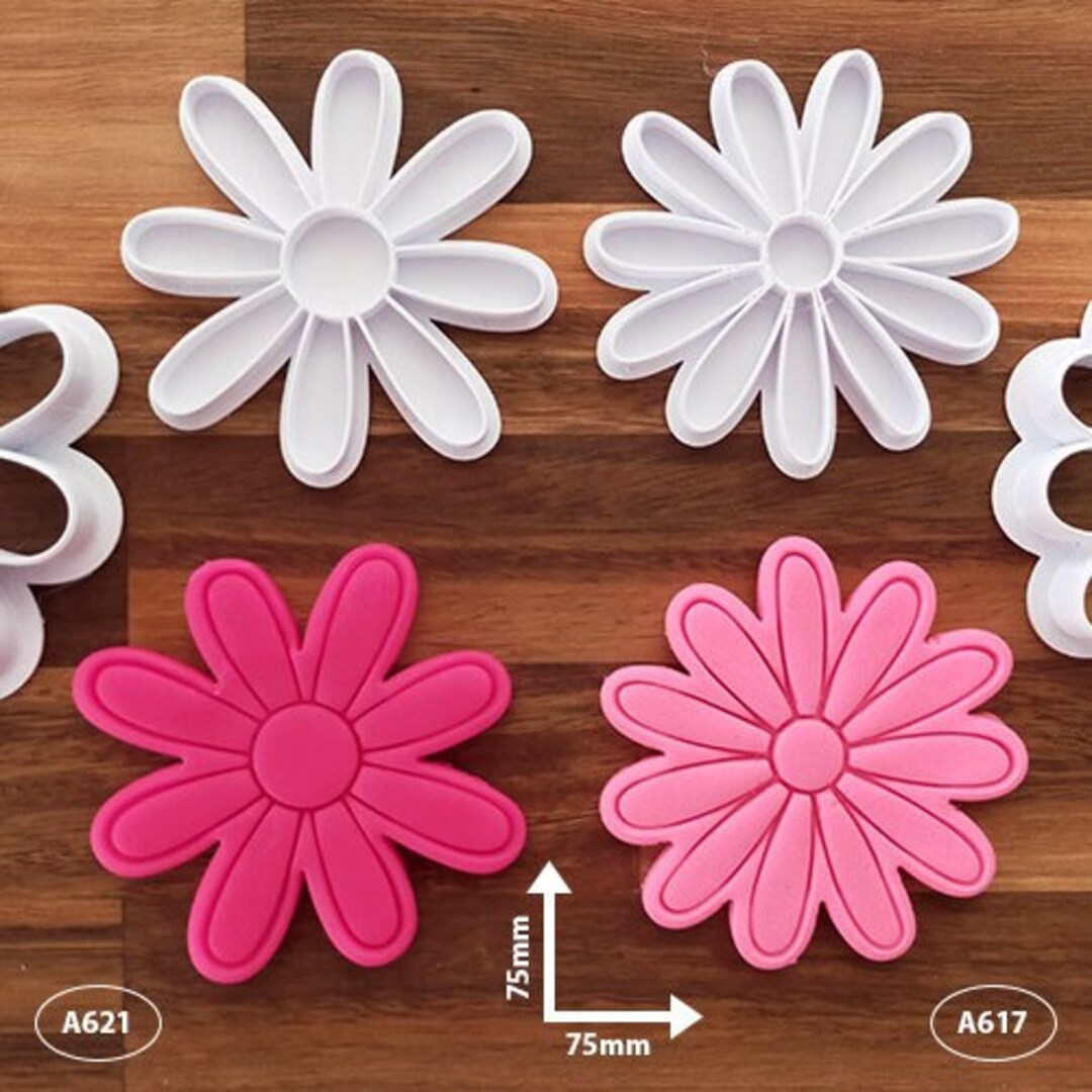 Daisy Flower Cookie Cutters and Fondant Stamp Sets - Etsy