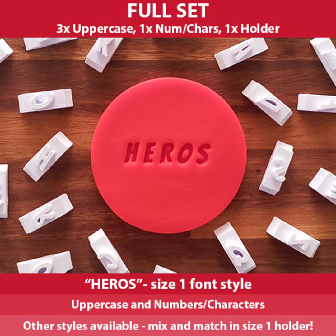 FULL SET Hero Font Alphabet / Letter Sets Size 1 Cookie Stamps - Etsy