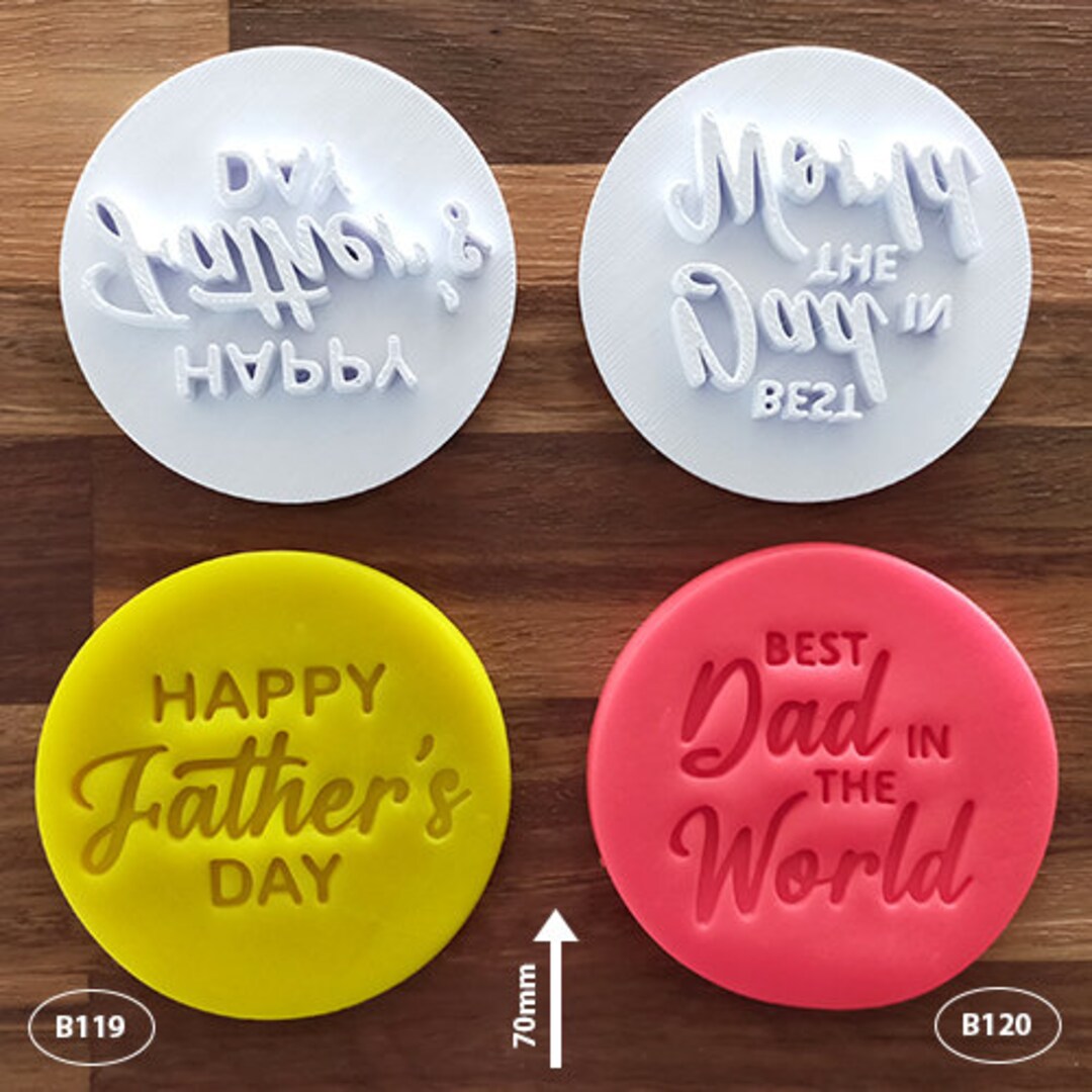 Text happy Father's Day and best Dad in the World Fondant Stamps ...