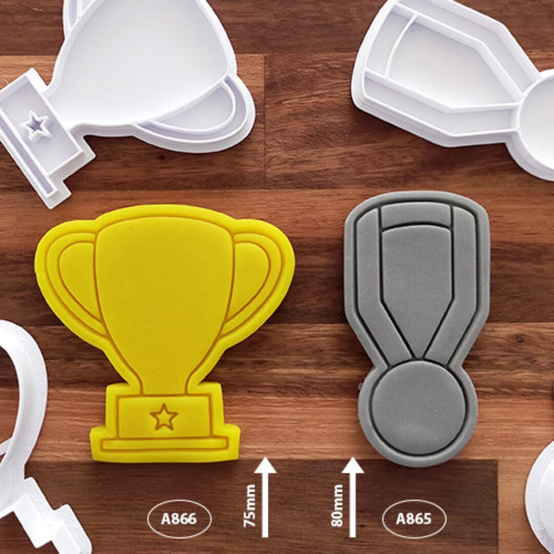 Award Medal or Trophy Cookie Cutter and Fondant Stamp Sets - Etsy Australia