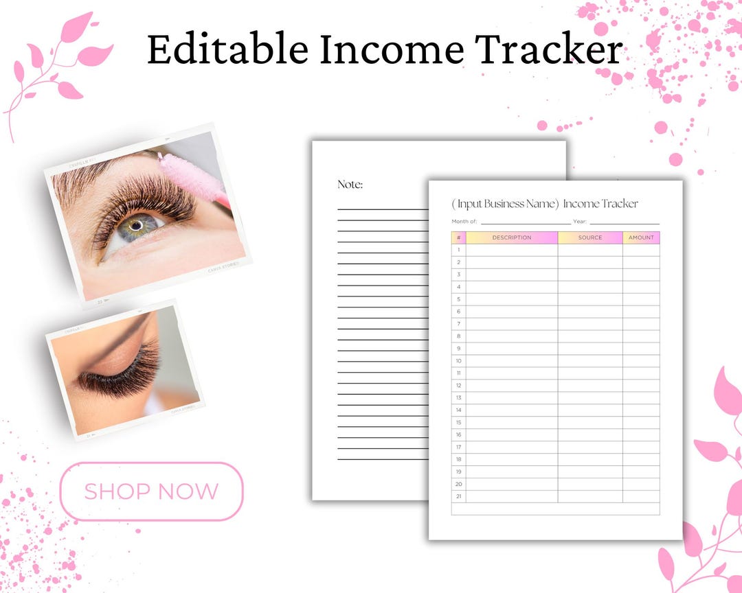 Editable Income Tracker | Printable Income Log | Digital Revenue ...