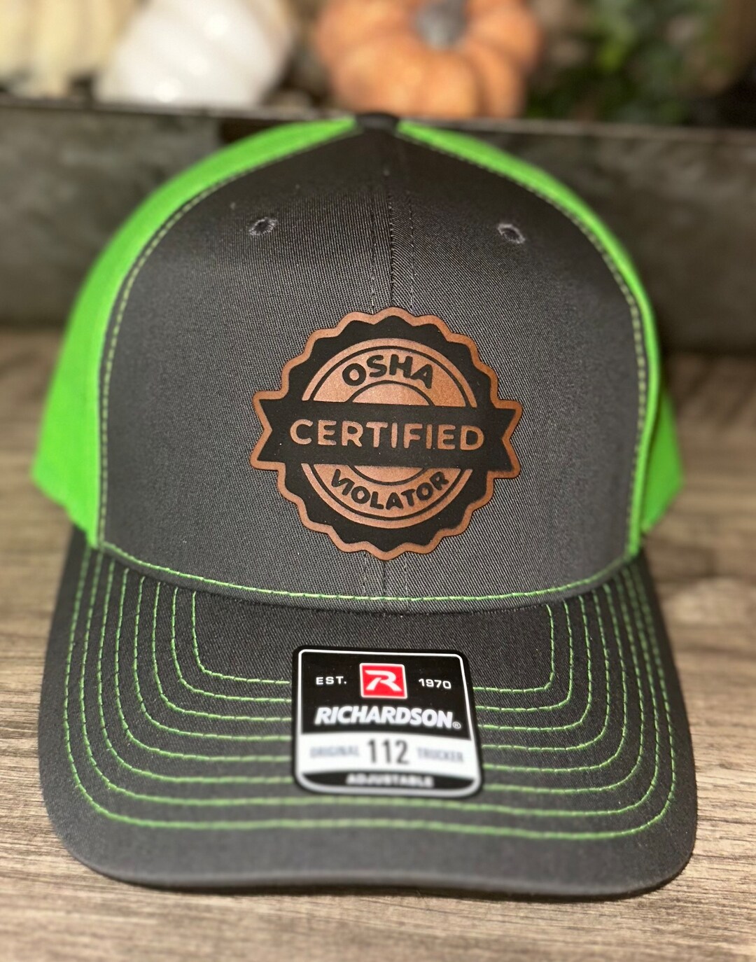 OSHA Violator Leather Patch, Richardson Hat - Etsy