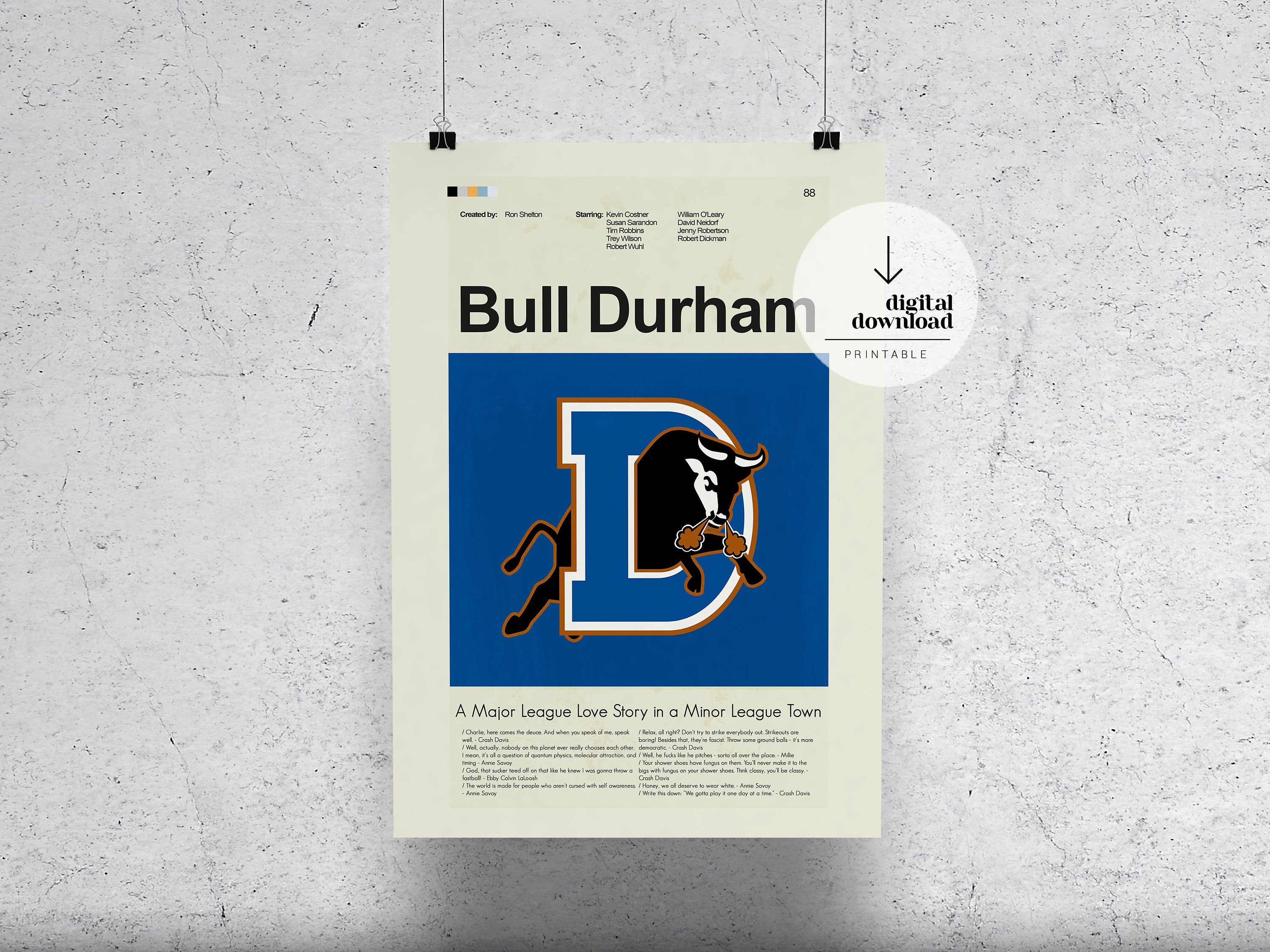 Bull Durham | DIGITAL DOWNLOAD - Etsy