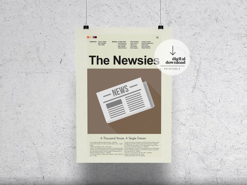 The Newsies | DIGITAL DOWNLOAD - Etsy