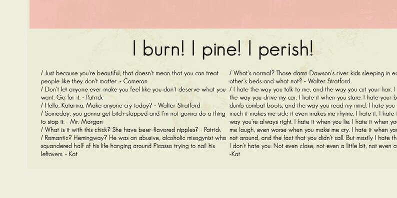 10 Things I Hate About You | DIGITAL DOWNLOAD - Etsy