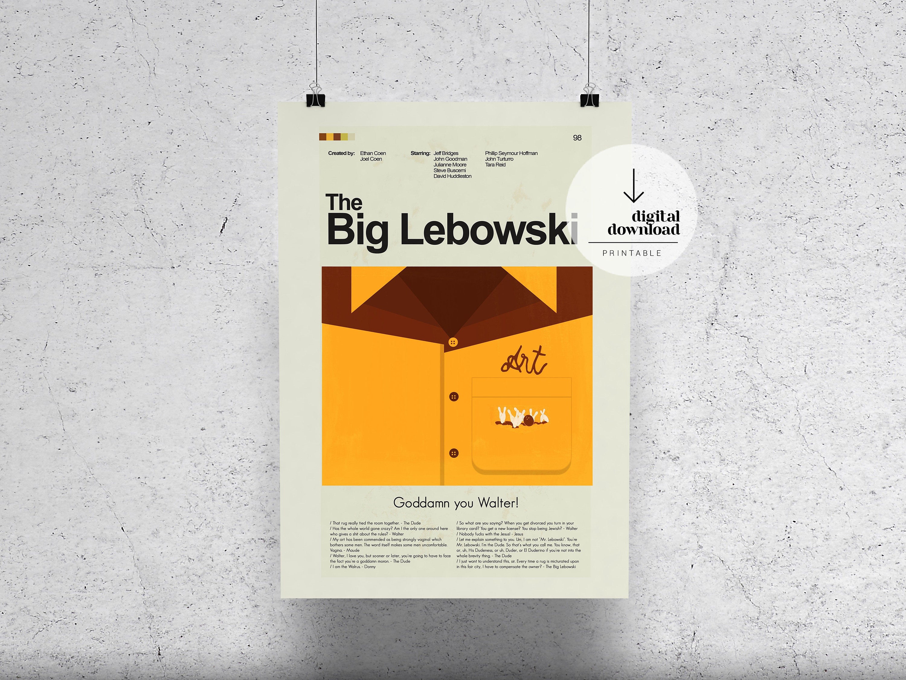 The Big Lebowski DIGITAL DOWNLOAD - Etsy