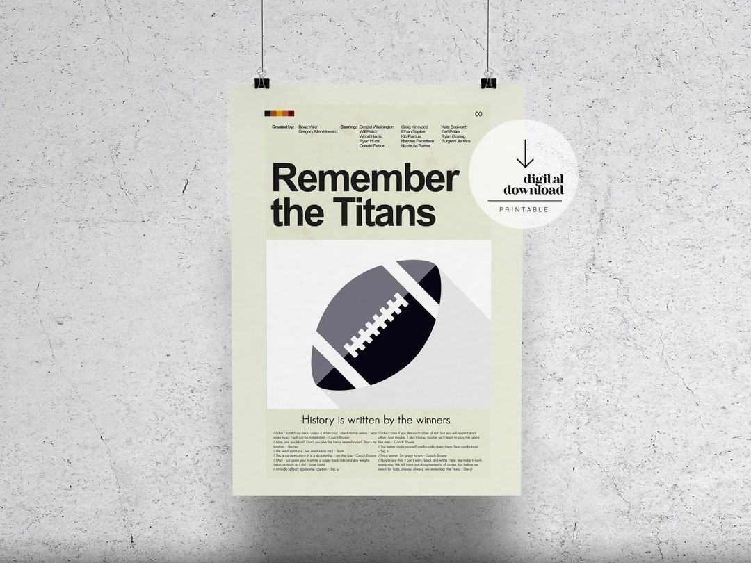 Remember the Titans | DIGITAL DOWNLOAD - Etsy