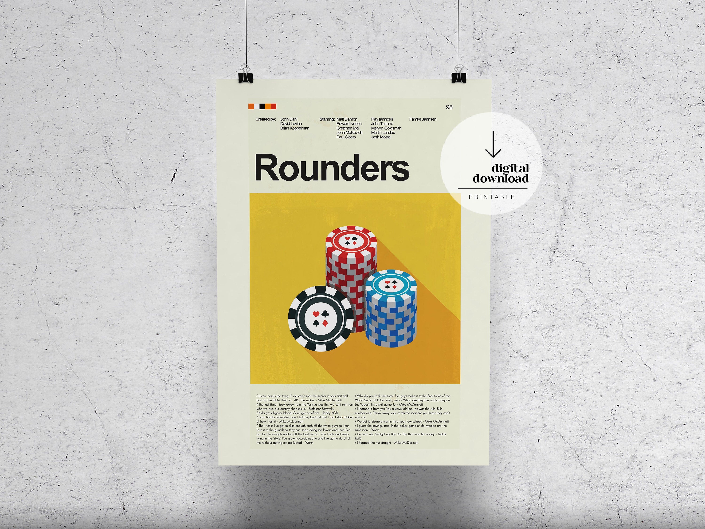 Rounders | DIGITAL DOWNLOAD - Etsy