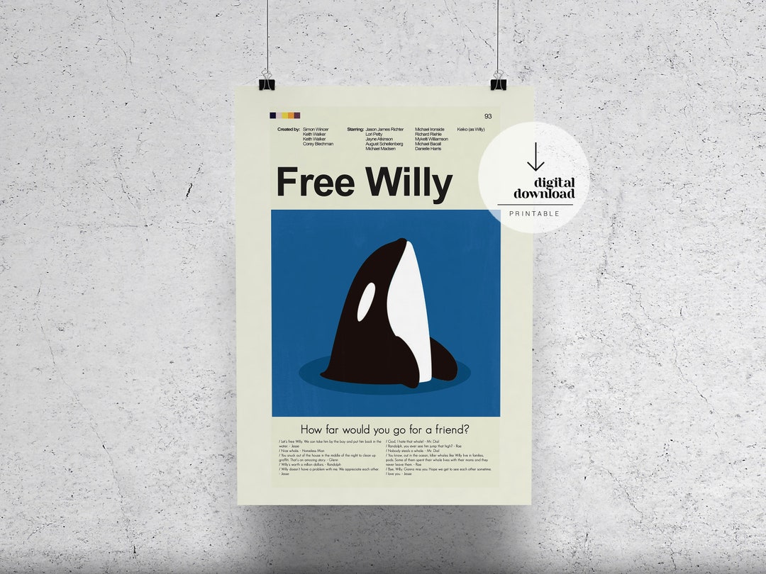 Free Willy | DIGITAL DOWNLOAD - Etsy