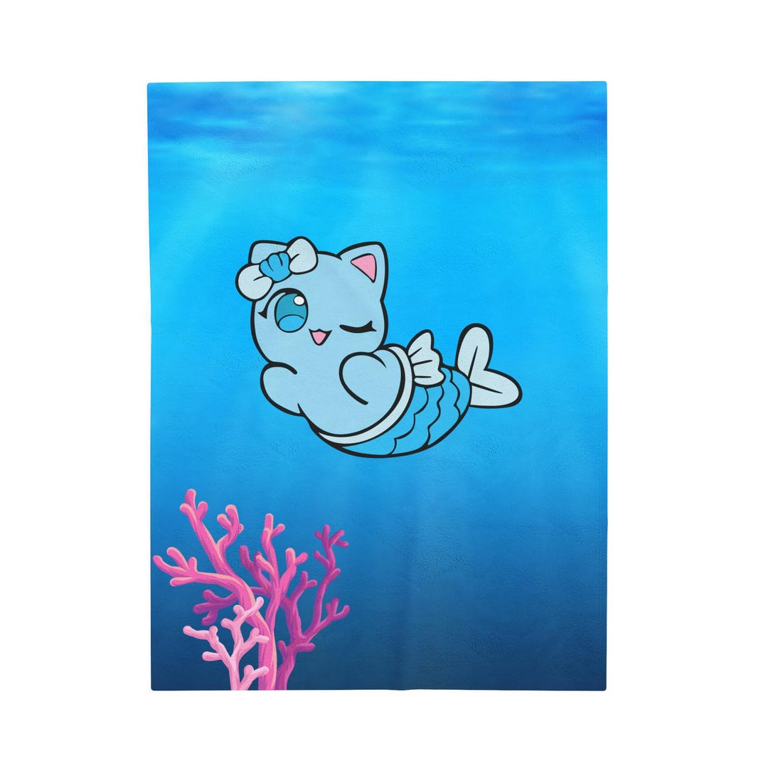 Aphmau Meemeow Mermaid Cat Velveteen Plush Blanket - Etsy