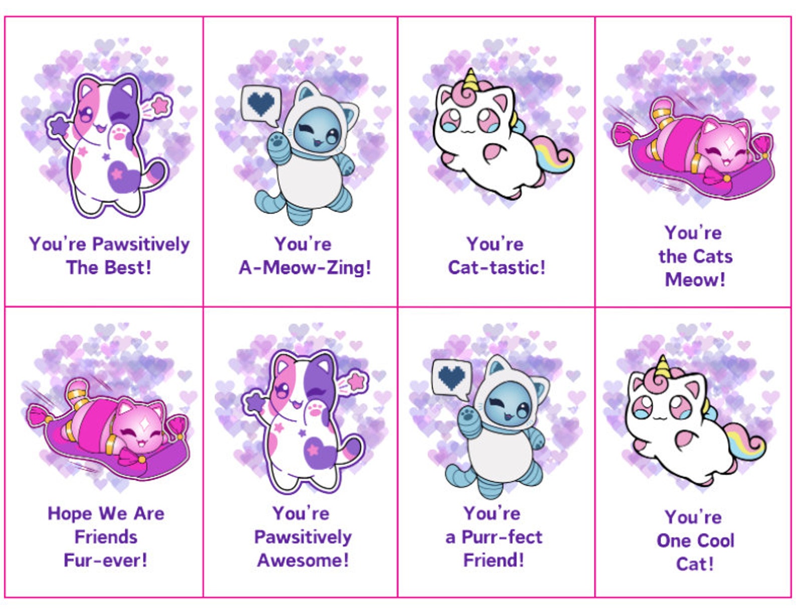 Aphmau Meemeow Valentine's Day Cards Download and Print PDF Files - Etsy