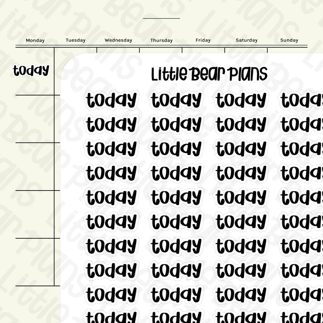 Today Header Labels Passport Size Sheet Littlebearplans - Etsy