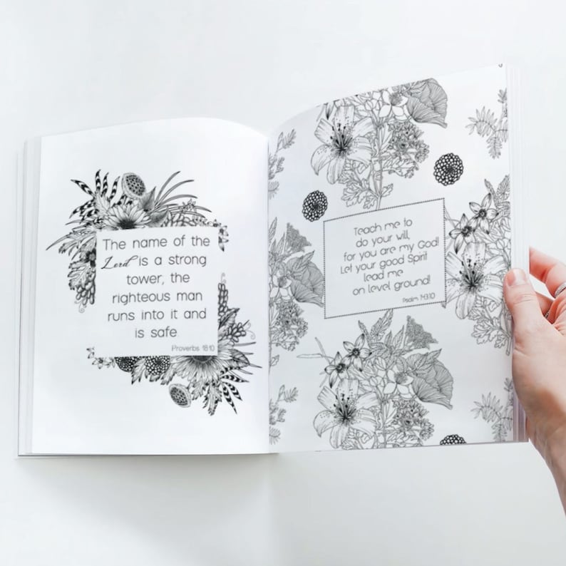 Floral Scripture Coloring Book | Bible Verse Coloring Pages | Modern ...