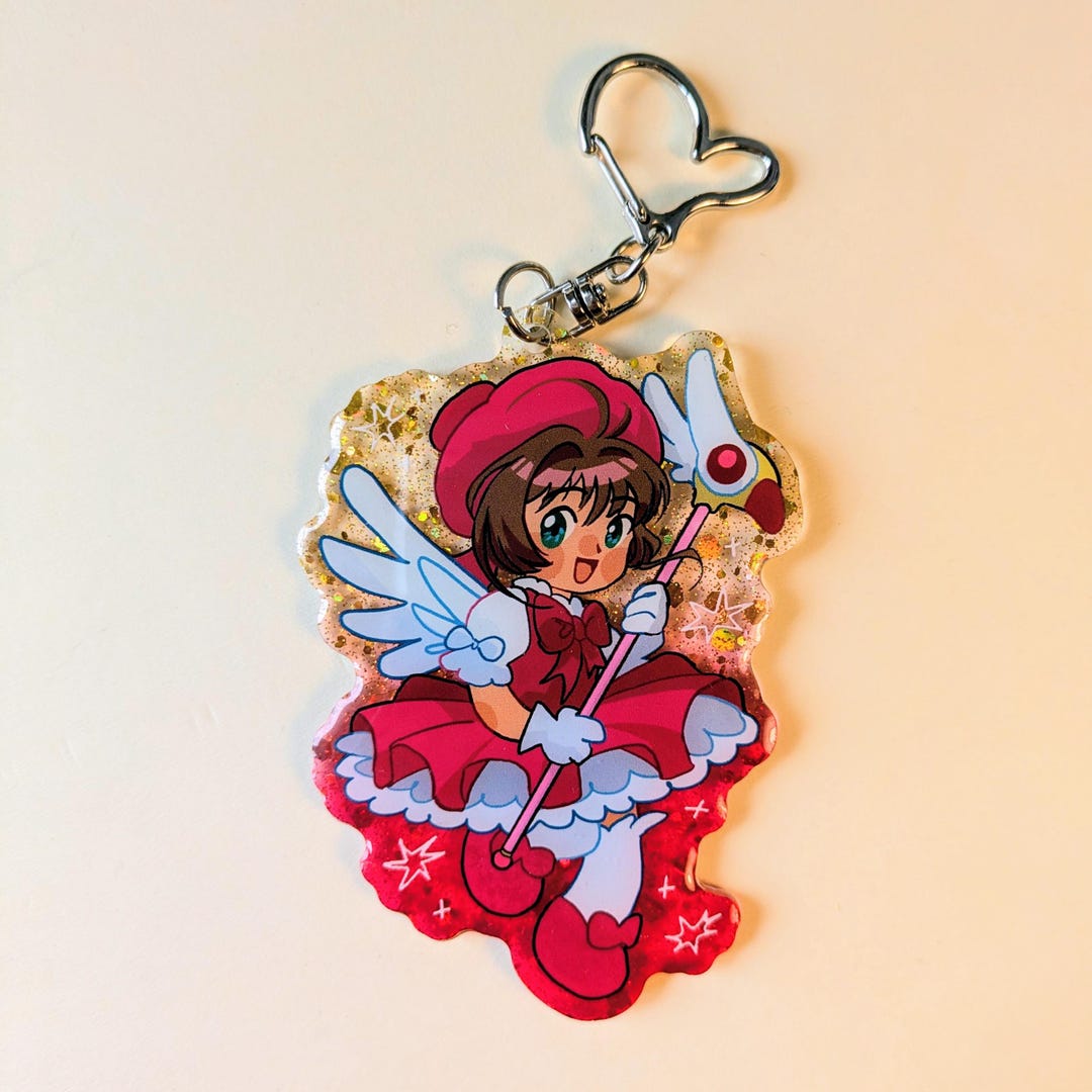 Cardcaptor Sakura Epoxy Glitter Keychain - Etsy