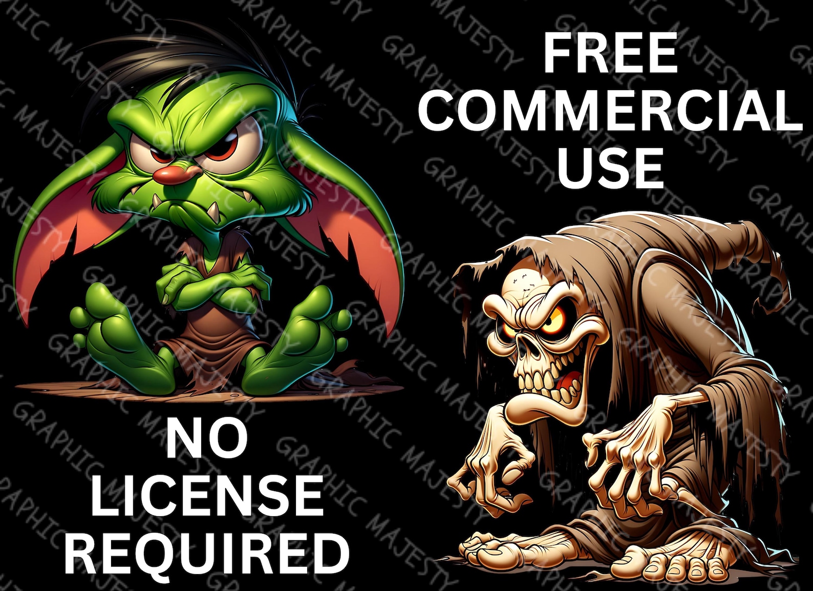 Funny Grumpy Halloween Clipart Bundle, Commercial Use (digital Download ...