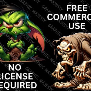 Funny Grumpy Halloween Clipart Bundle, Commercial Use (digital Download ...