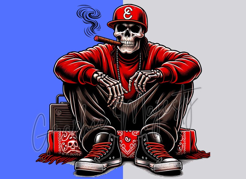 Skeleton Thug Stoner PNG: Gangster Skull Art, Urban Design (commercial ...