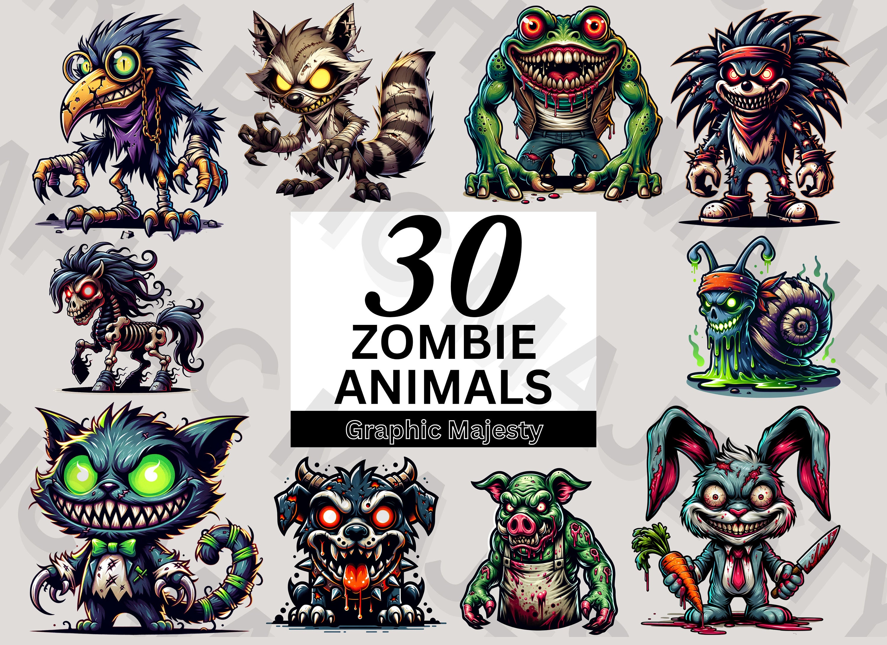 Zombie Mutant Animals, Horror Clipart PNG, Zombie Animals, Animal PNG ...
