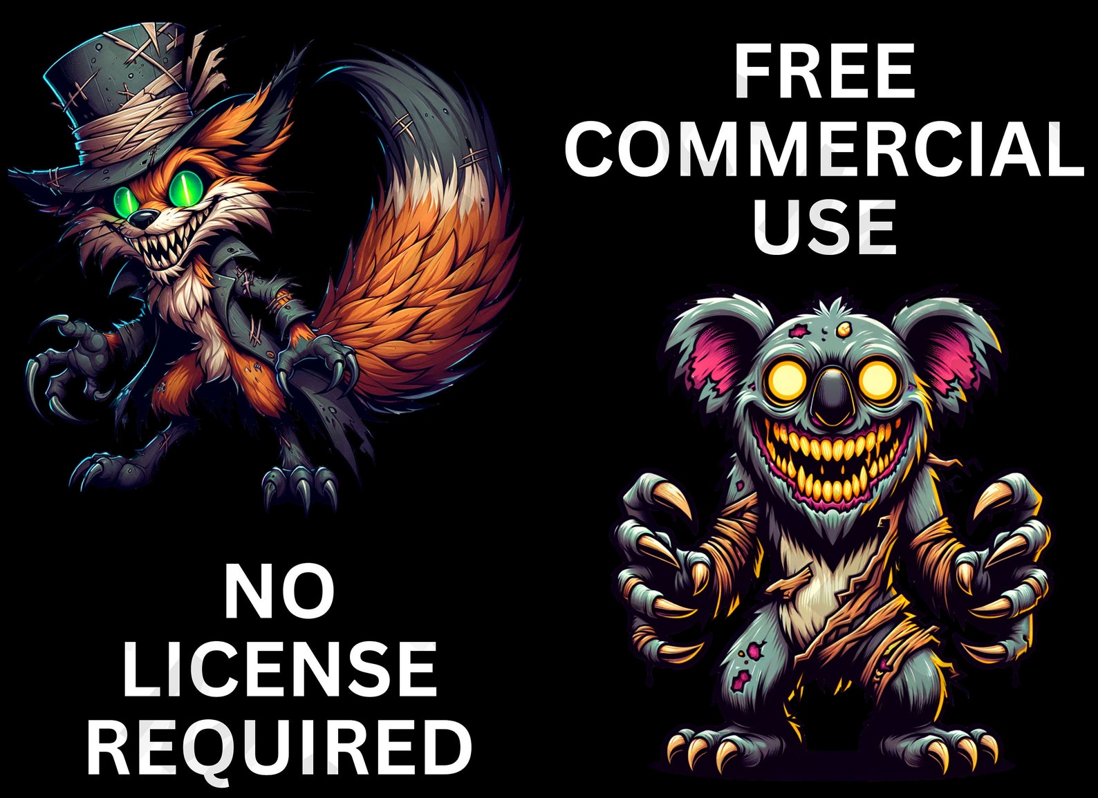 Zombie Mutant Animals, Horror Clipart PNG, Zombie Animals, Animal PNG ...