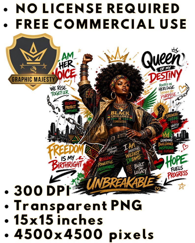 Juneteenth PNG, Black Woman, Breaking Chains Graffiti Design (digital ...