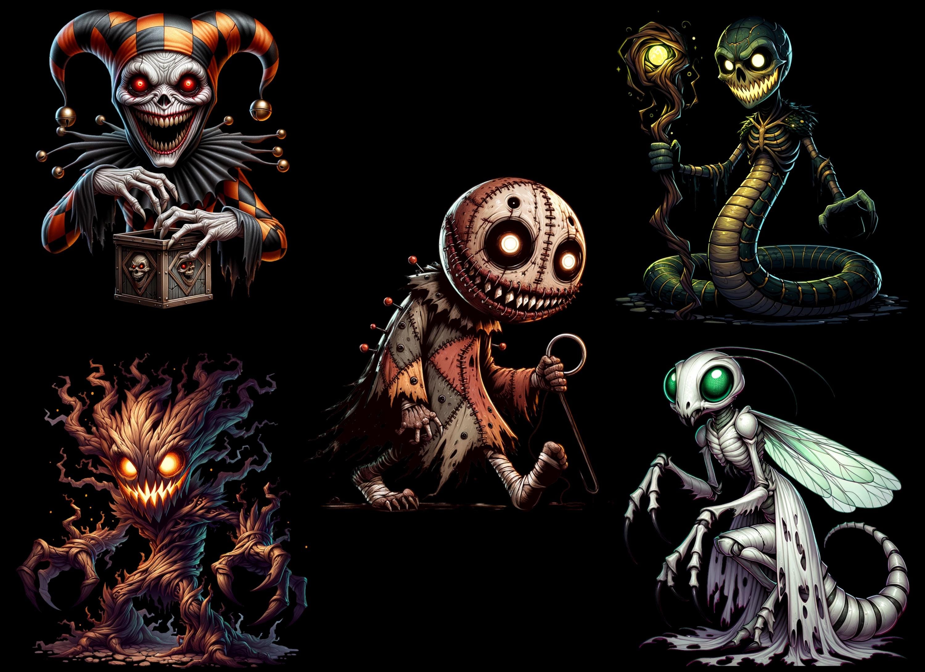 Halloween Horror Clipart Bundle: Creepy Goth PNG Images (digital ...