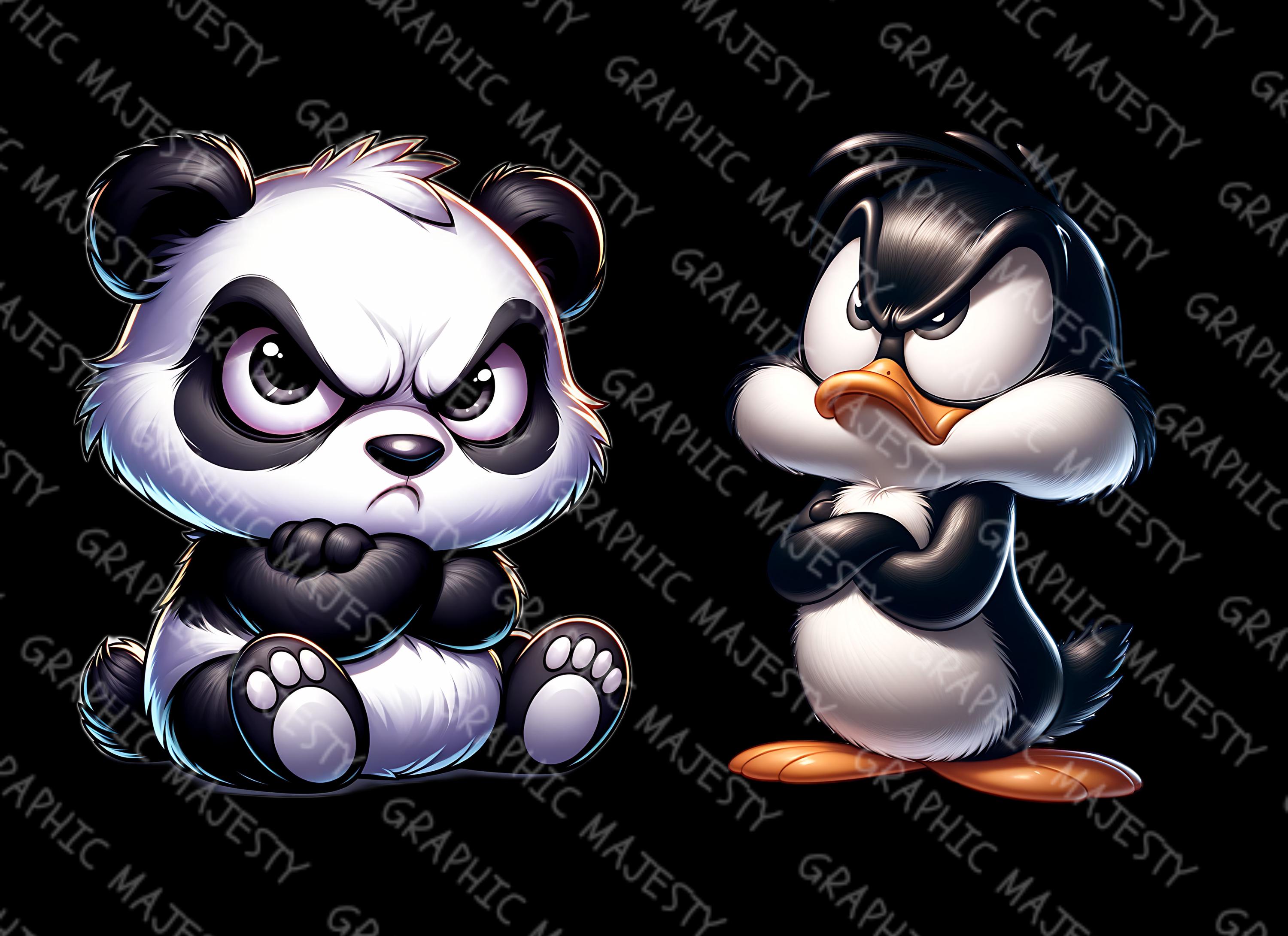 Grumpy Zoo Animals Clipart Bundle, Cute Angry Safari Animals Clipart ...