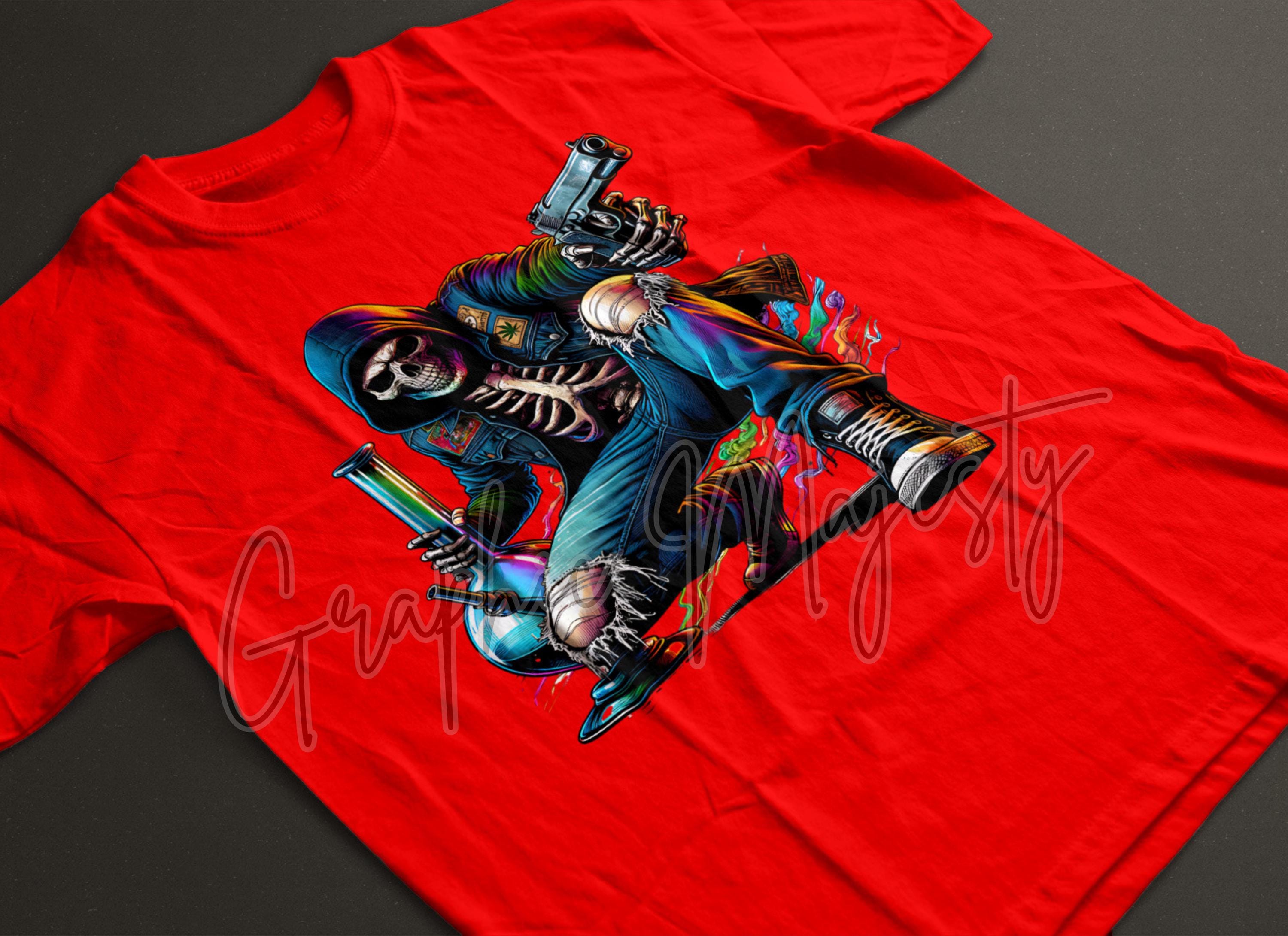 Stoner Thug Skeleton PNG Instant Download T Shirt Graphic, Hip Hop Skull Art, Trendy Urban DTF ...