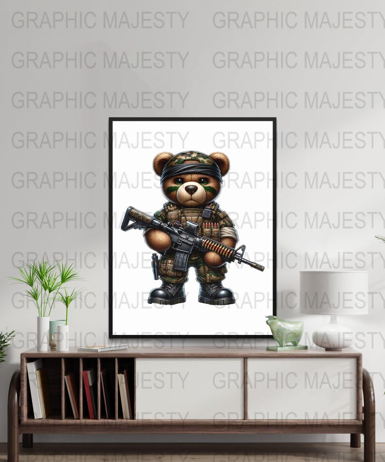 Army Camo Teddy Bear PNG: Graffiti Graphic Tee Design (digital Download ...