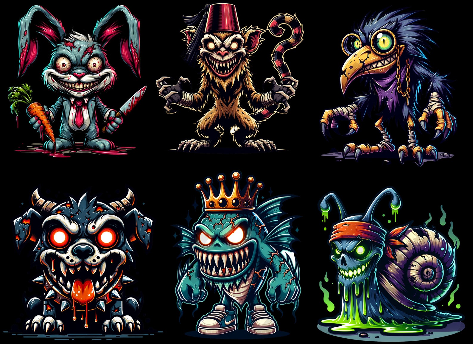 Zombie Mutant Animals, Horror Clipart PNG, Zombie Animals, Animal PNG ...