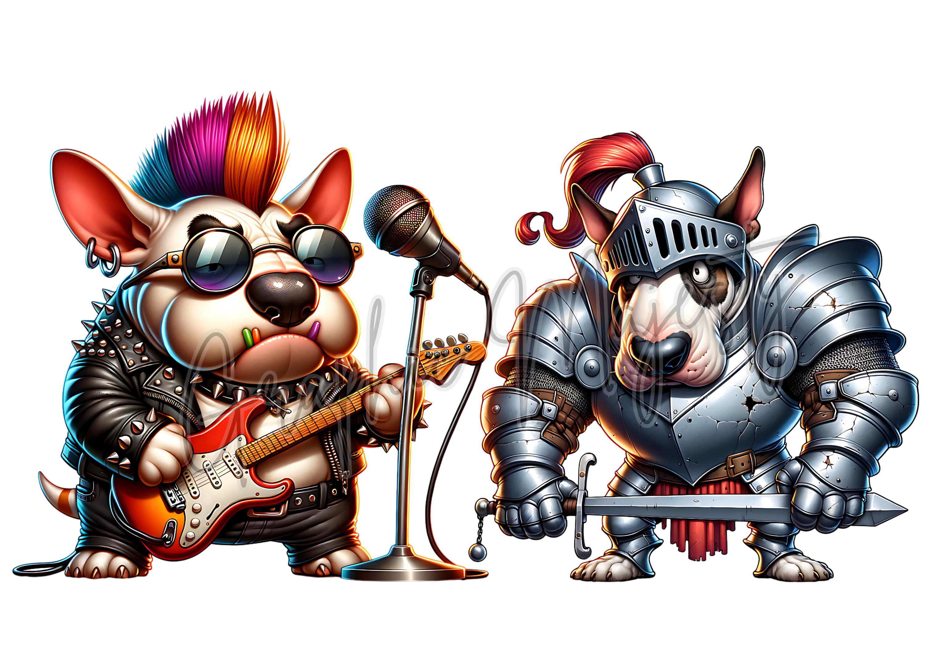 Grumpy Bull Dog Terrier Clipart Bundle, Cute Angry Pitbull Clipart, Dog ...