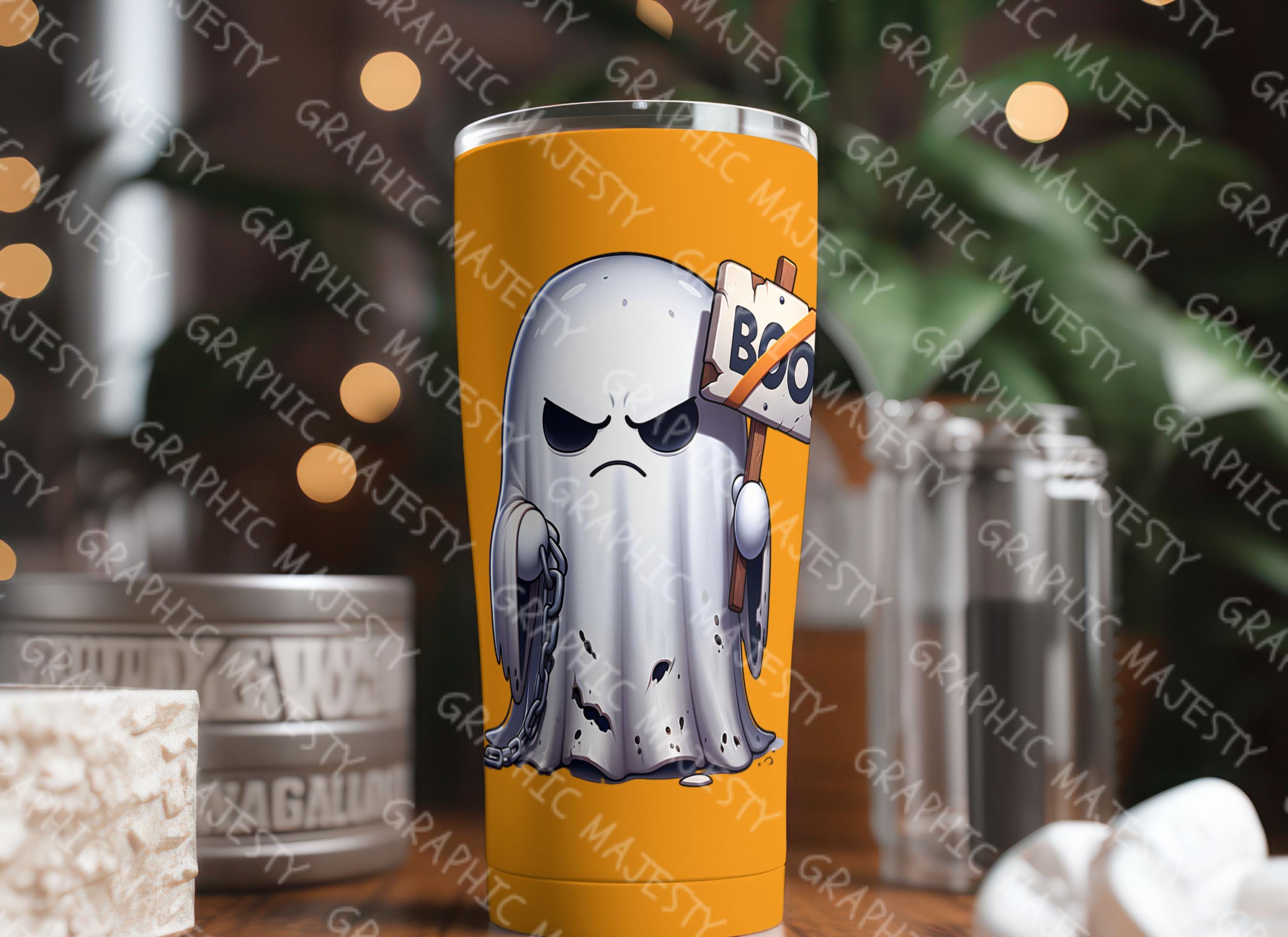 Grumpy Halloween Ghost PNG: Streetwear DTF Graphic (commercial Use) - Etsy