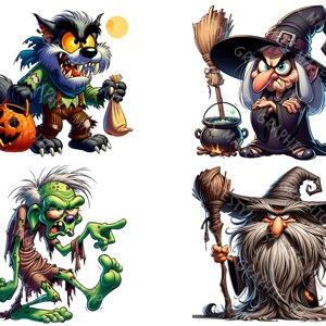 Funny Grumpy Halloween Clipart Bundle, Commercial Use (digital Download ...