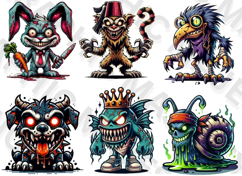 Horror Character PNG Files: Halloween Graffiti Art, T-shirt Graphics ...